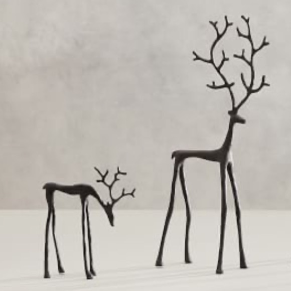 Pottery Barn | Accents | Pottery Barn Bronze Sculptural Reindeer Set2 Last Set New In Box | Poshmark